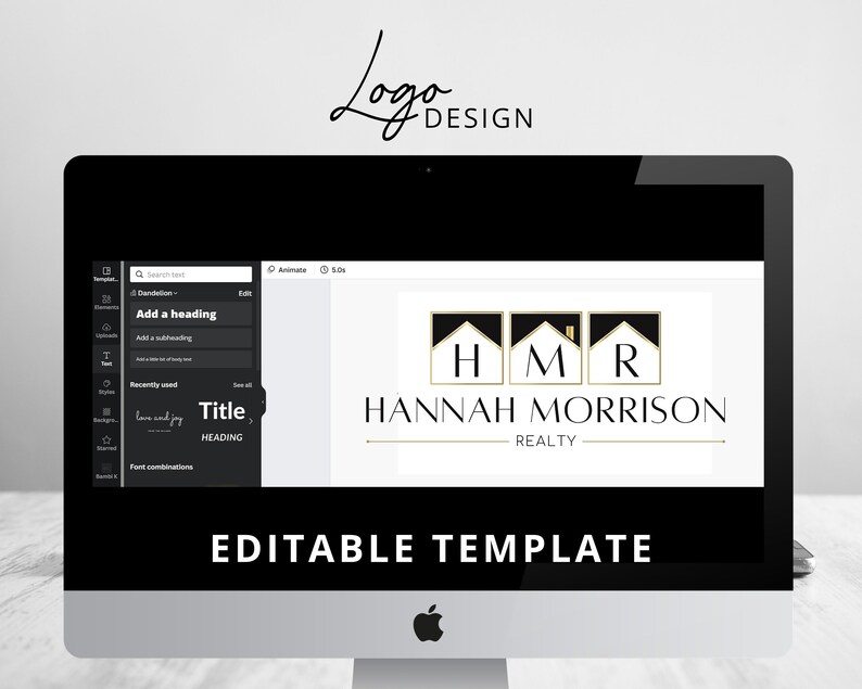 Realtor House Logo Design, Real Estate Branding (canva Template) - Etsy