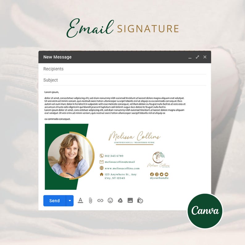 Doula Canva Template Branding Kit: Logo, Business Card, Email Signature ...