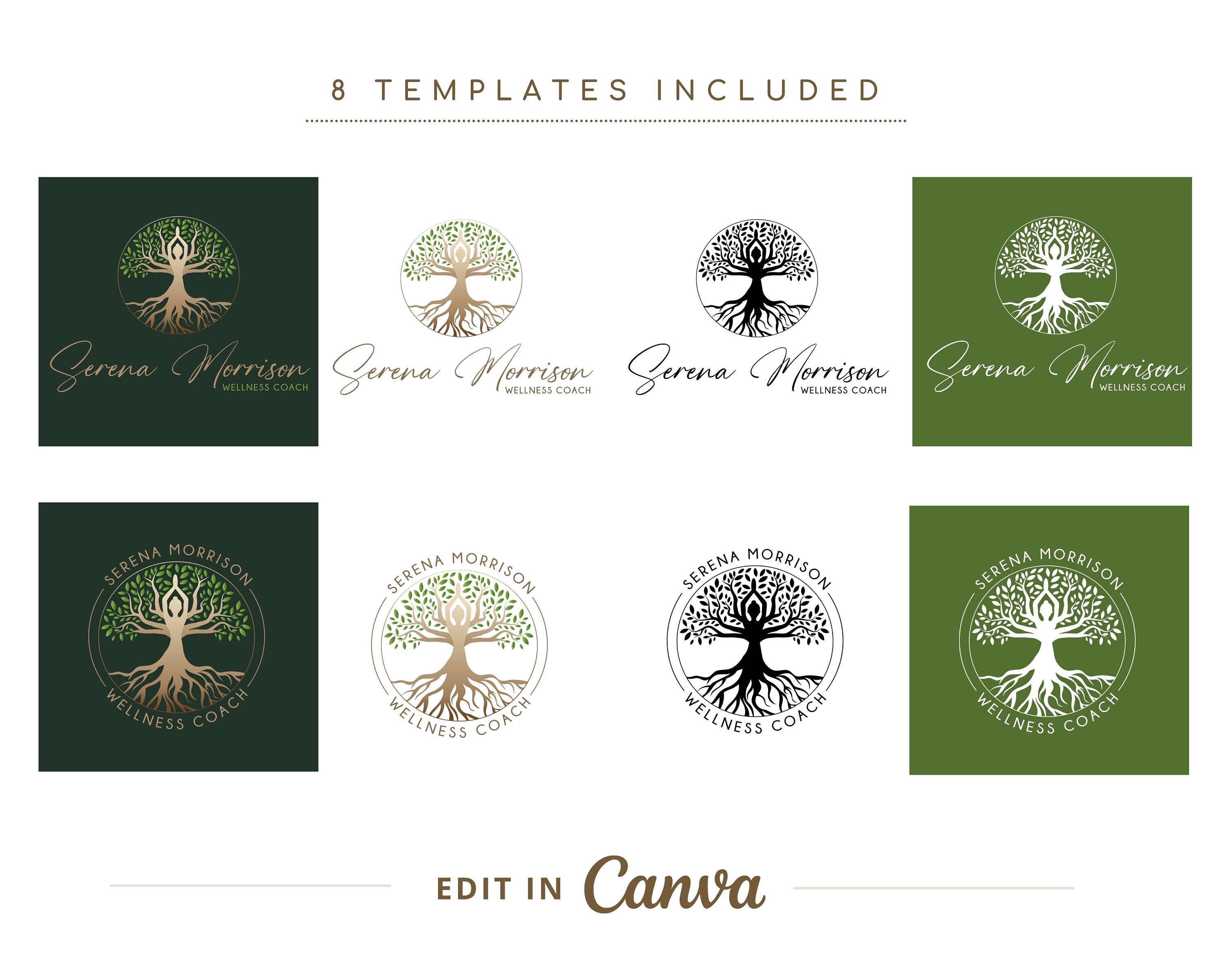 Tree of Life Wellness Logo, Editable Canva Template (PDF) - Etsy