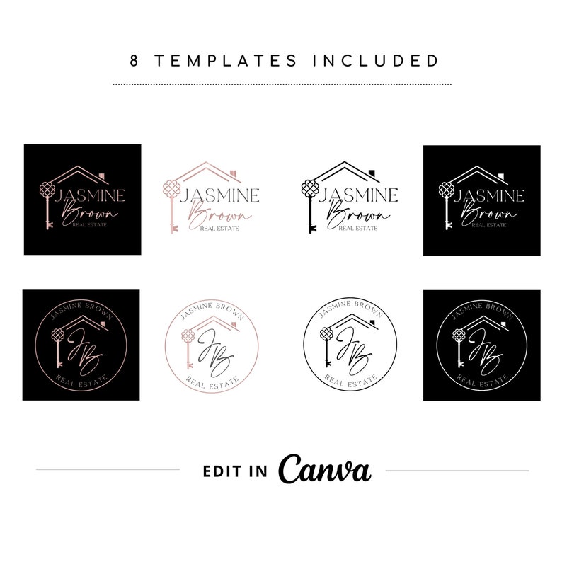 Real Estate Logo Design, Luxury House Editable Canva Logotemplate, DIY ...