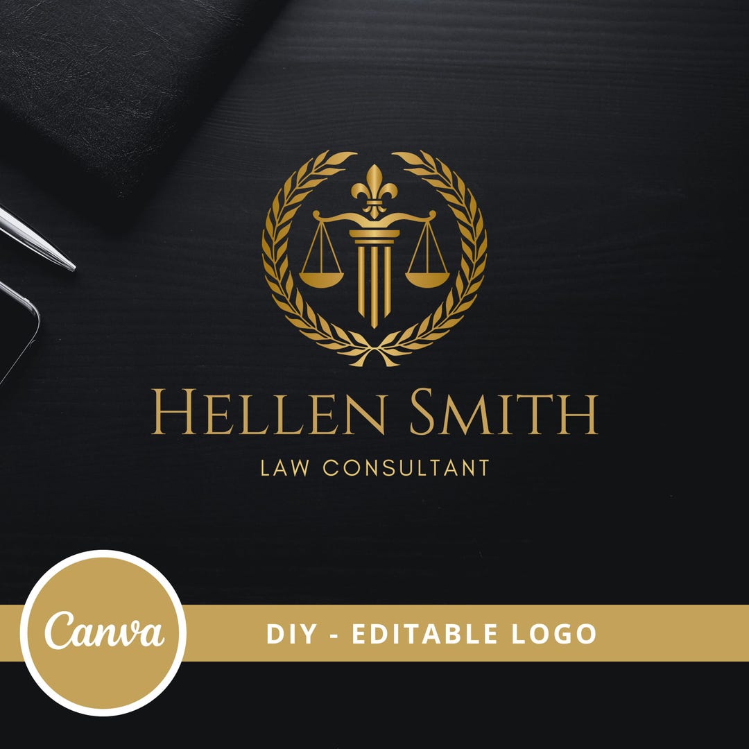 Law Firm Logo Canva Template, Elegant Attorney Branding (editable) - Etsy