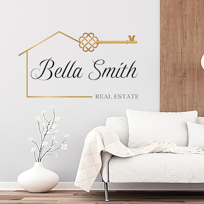 Real Estate Key Logo Design, House Editable Canva Logo Template, DIY ...