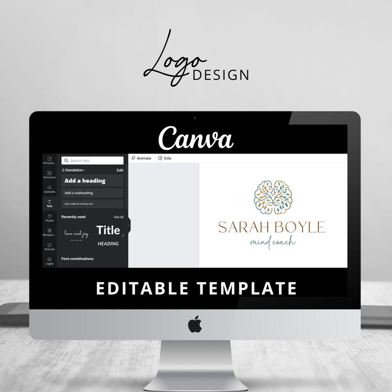 Mind Tree Canva Logo Template, Psychology Editable Logo Design, Life ...