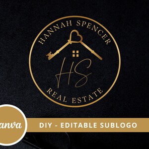 Real Estate Heart Key Logo Design, Realtor Branding (canva Template) - Etsy