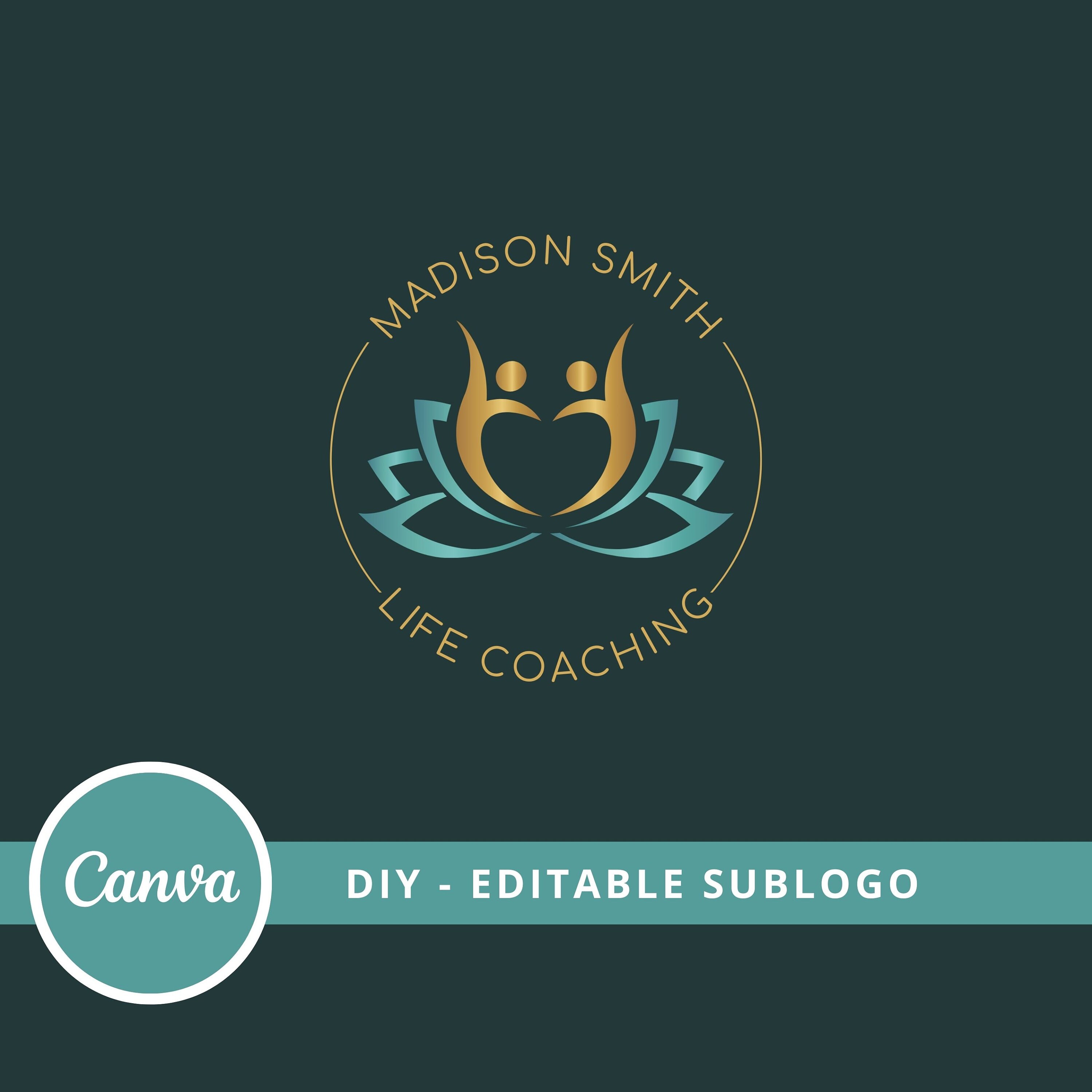 Human Lotus Editable Logo Design, Wellness Canva Logo Template, Life ...