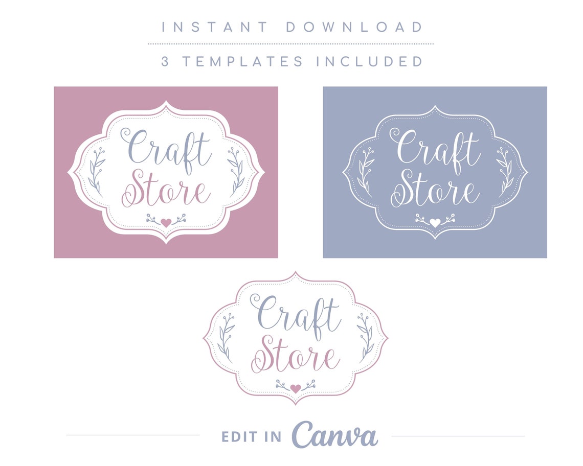 Craft Shop Logo Template, Editable DIY Canva Design (PDF) - Etsy