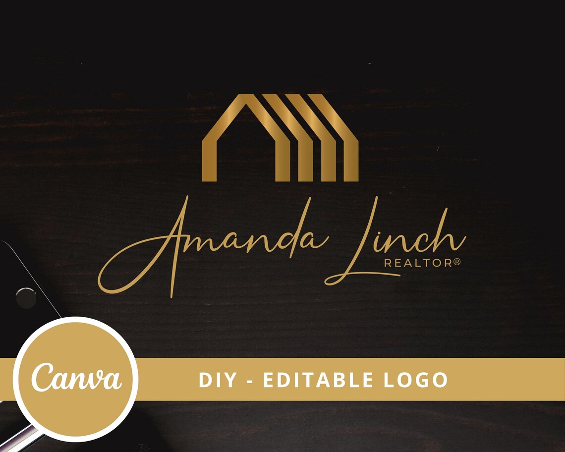 Modern House Realtor Logo Design, Editable Canva Logo Template, Real ...