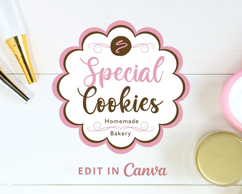Bakery Canva Logo Template, Cookie Editable Logo, Small Business Baker ...
