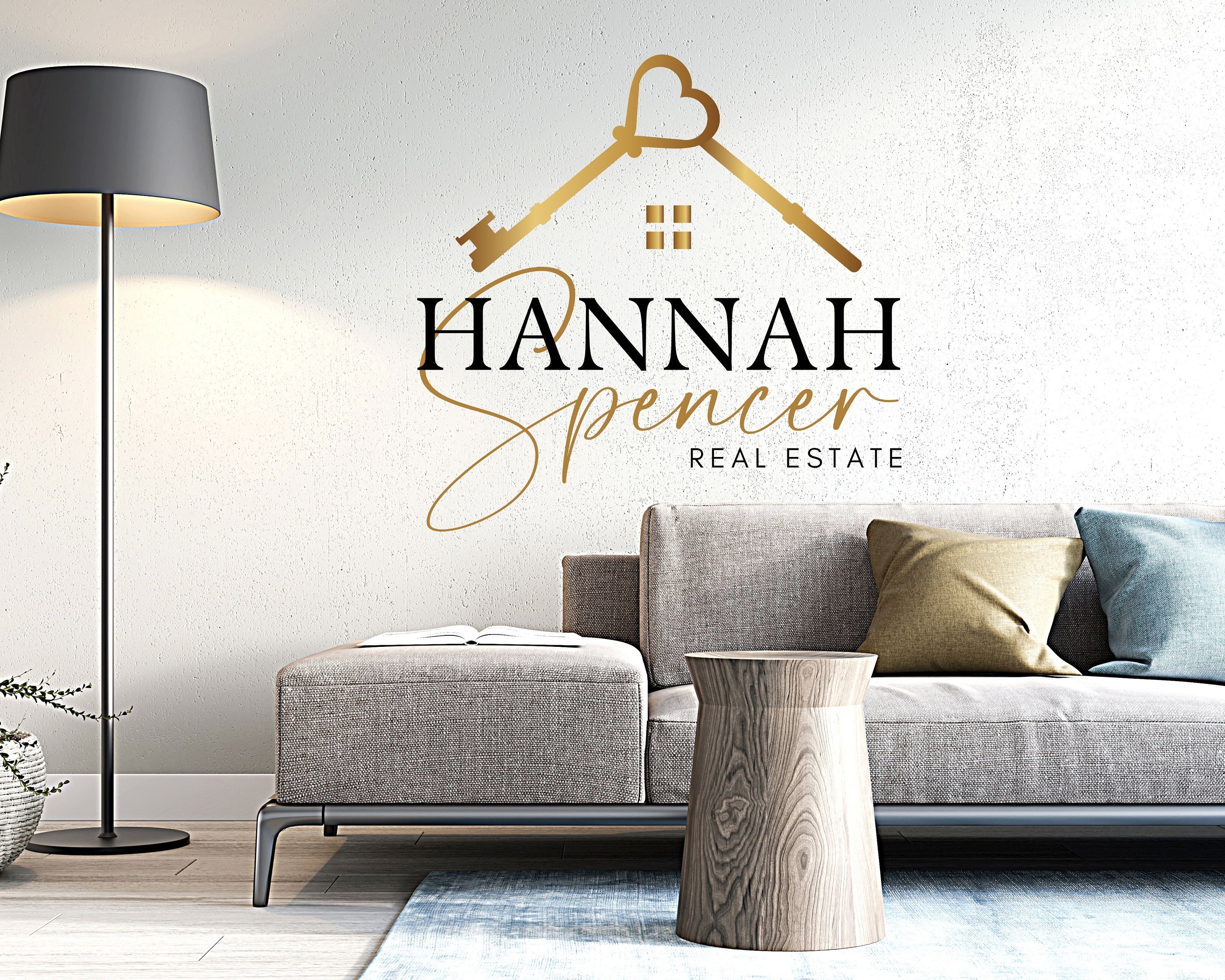 Real Estate Heart Key Logo Design, House Editable Canva Logo Template ...