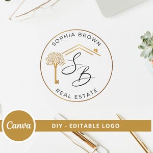Real Estate Tree Key Logo, Realtor Branding (canva Template) - Etsy