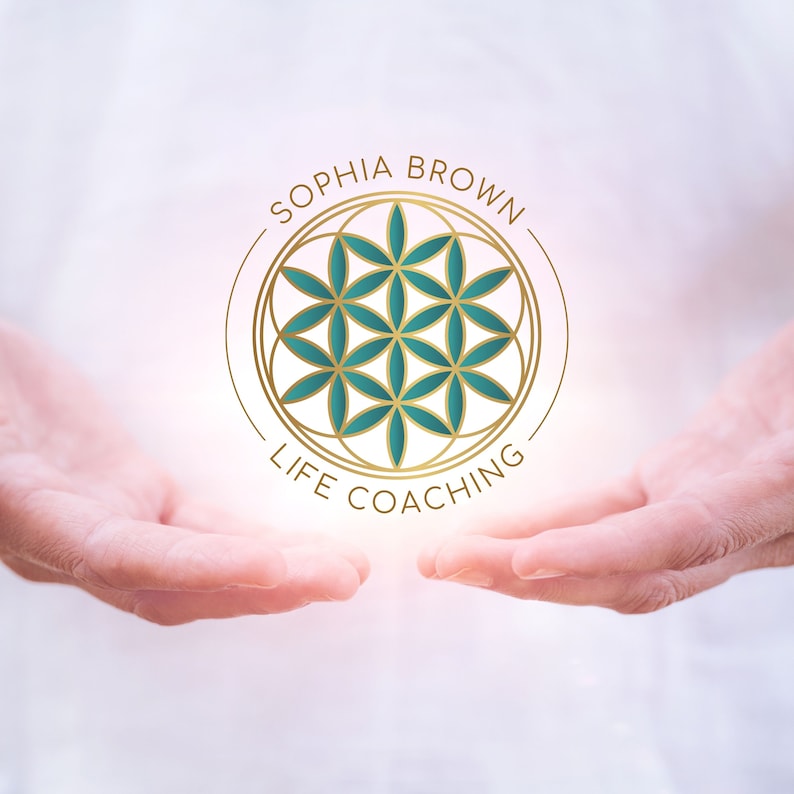 Flower of Life Logo, Spiritual Business Template (DIY Canva) - Etsy