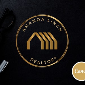 Modern House Realtor Logo Design, Editable Canva Logo Template, Real ...