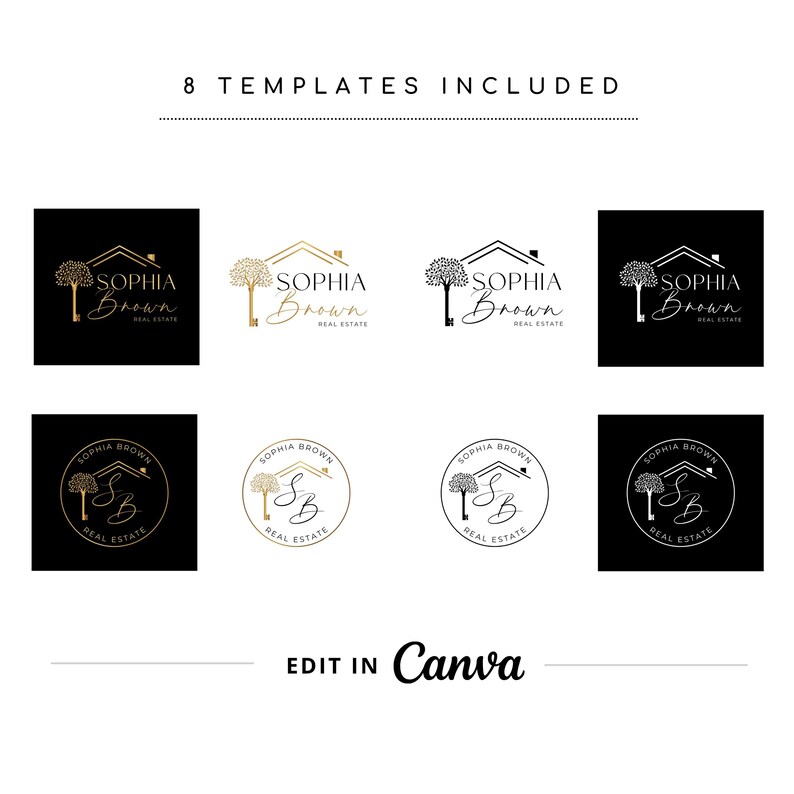 Tree House Canva Template Logo, Real Estate Editable Logo Design, DIY ...