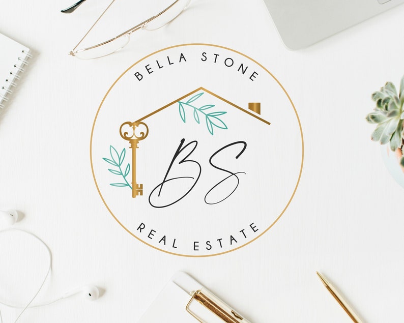 Real Estate Logo Design, Elegant House Editable Canva Logotemplate, DIY ...