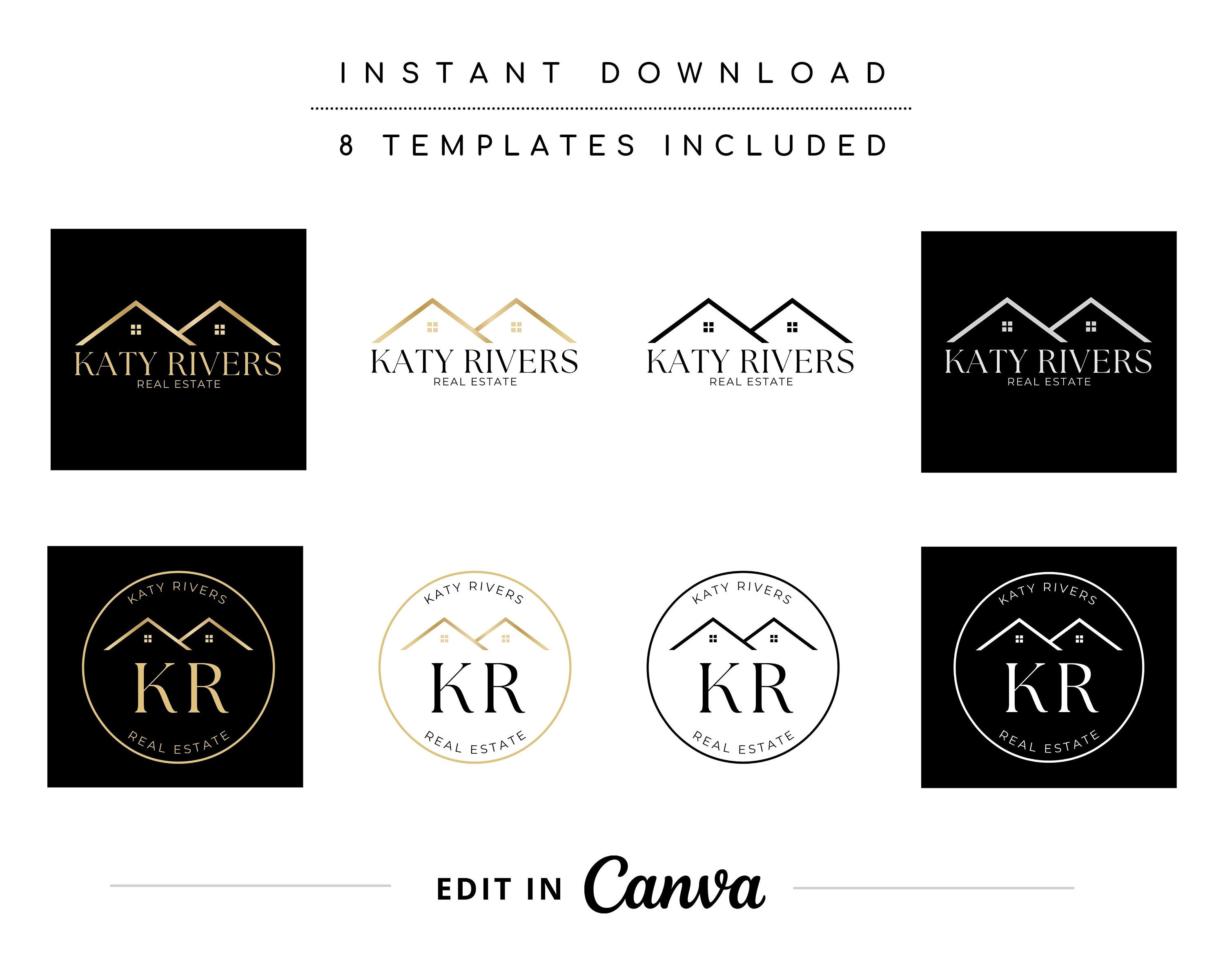 Real Estate DIY Logo Design, House Canva Logo Editable Template ...