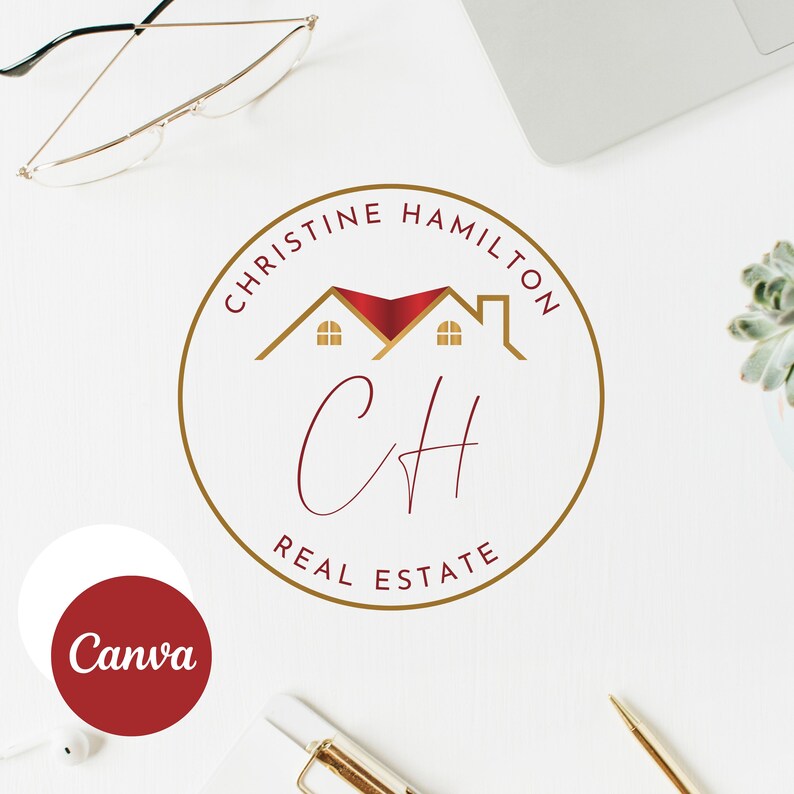 Elegant House Roof Logo, Real Estate Branding (canva Template) - Etsy