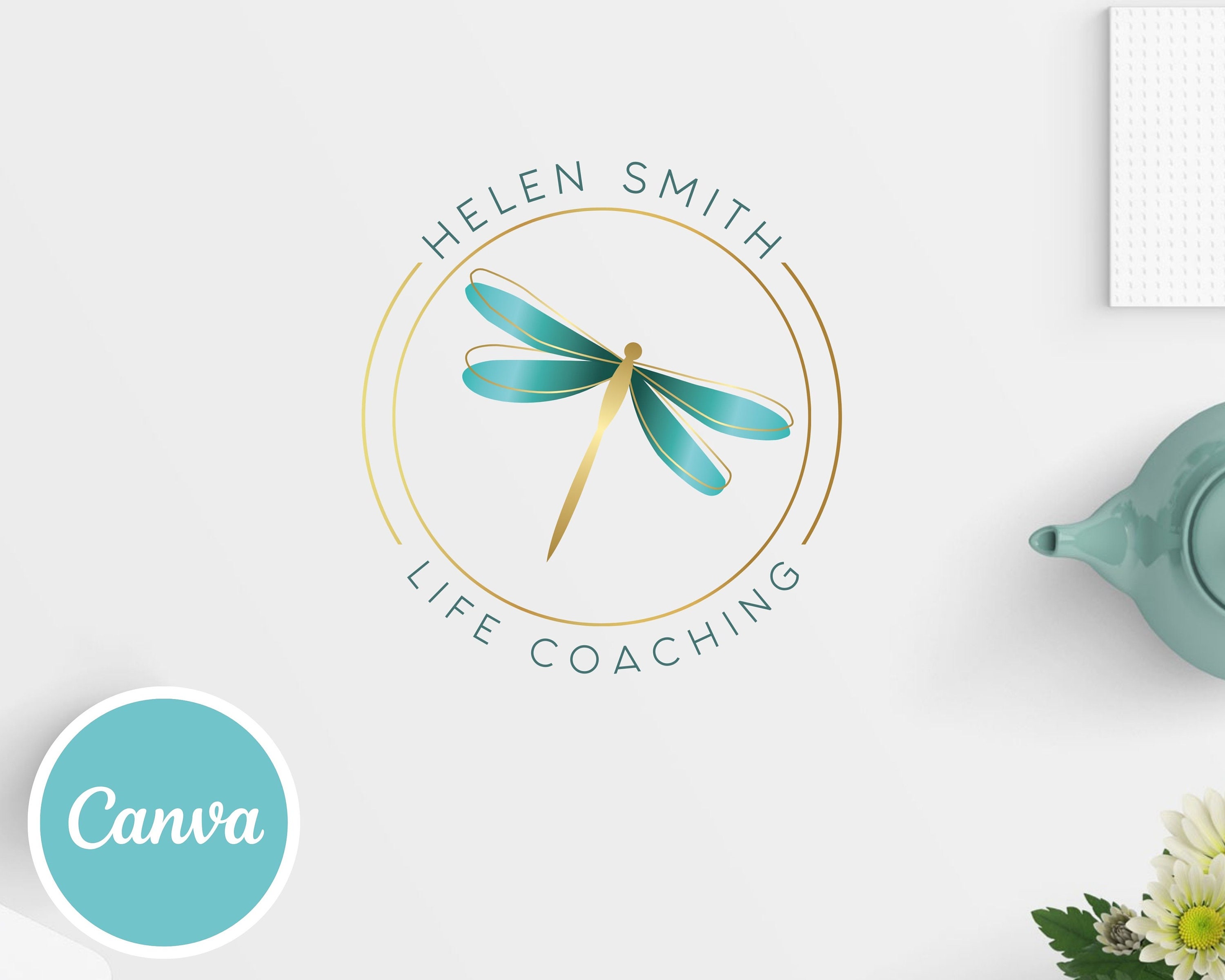 Dragonfly Logo Editable Design, Dragonfly Canva Logo DIY Template ...