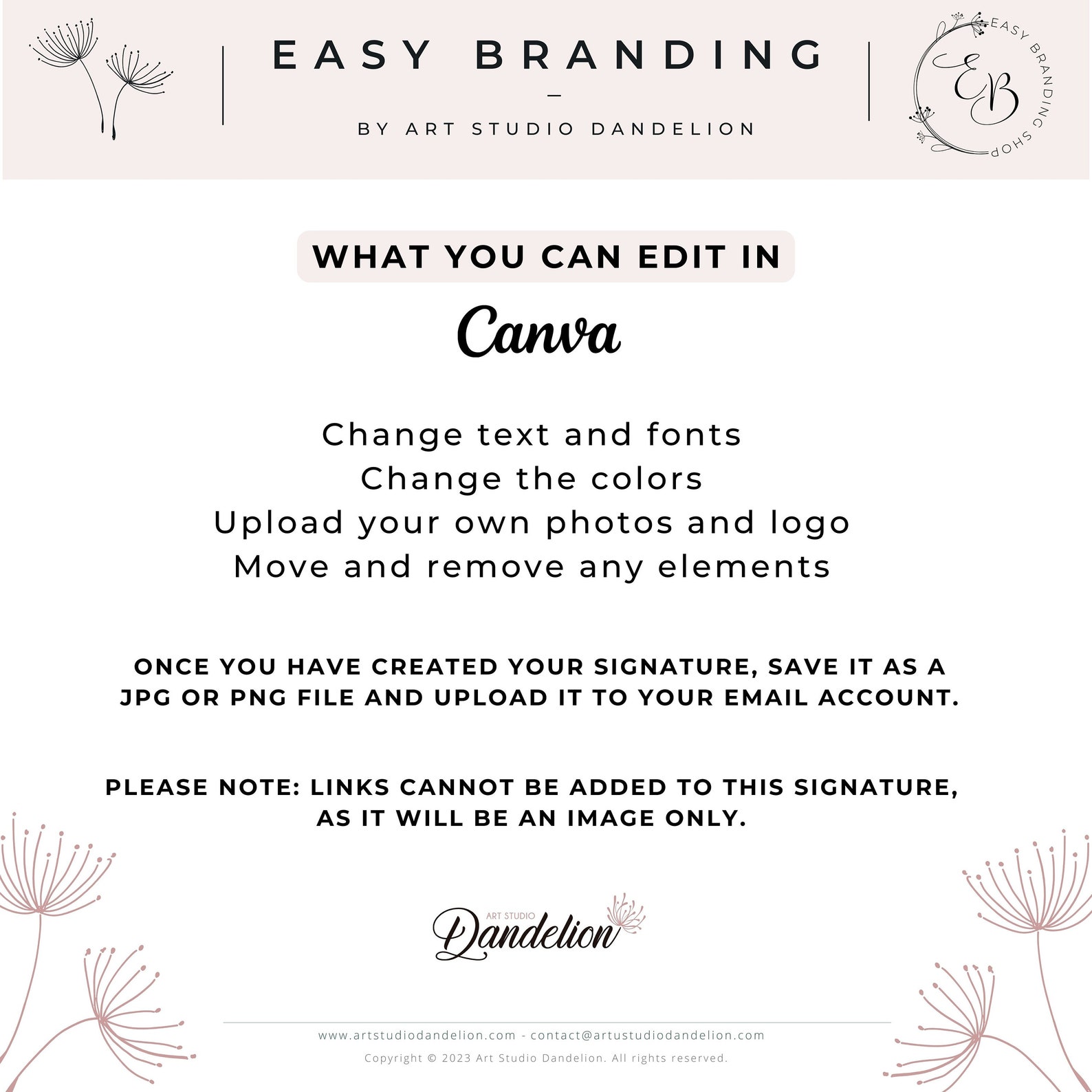 Email Signature Template Canva, Editable Wellness Email Signature ...