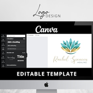 Lotus Flower DIY Logo Design, Canva Template (digital Download) - Etsy