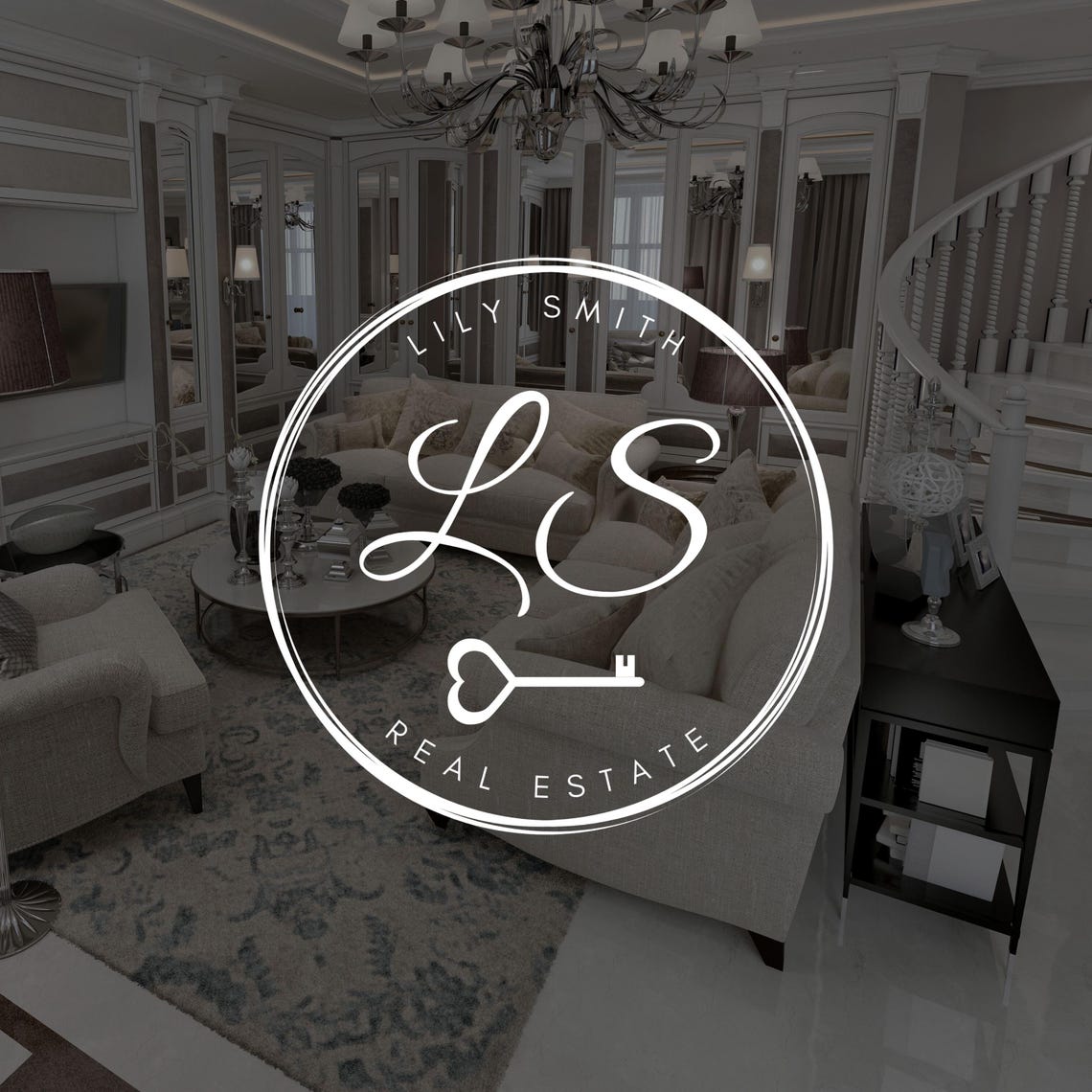 Real Estate Heart Key Logo Design, House Editable Canva Logo Template ...