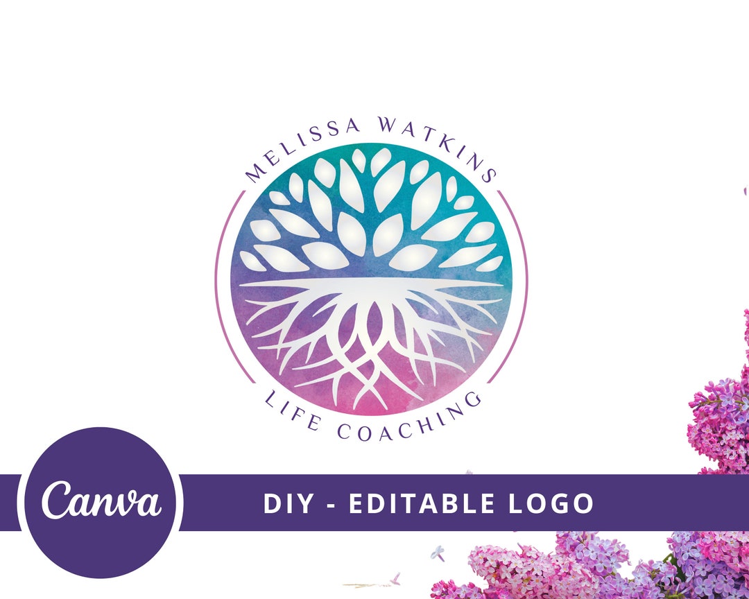 Tree Roots Mandala Logo, Tree of Life Canva Logo, DIY Life Coaching ...