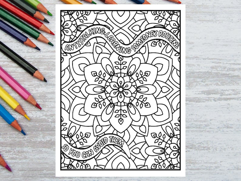 Introvert Coloring Book Adult Coloring Book Digital Coloring Book for ...