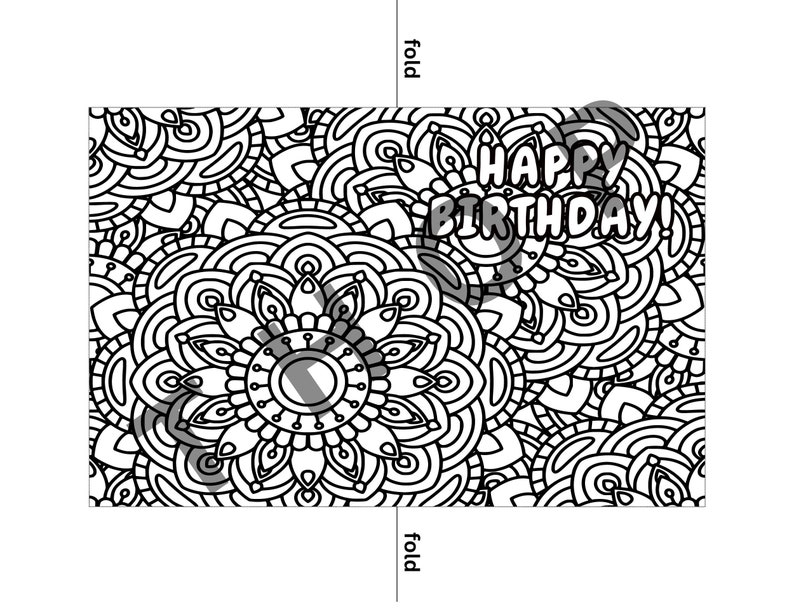 Printable Birthday Card, DIY Print and Color, Printable Birthday ...