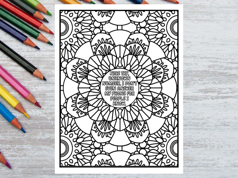 Introvert Coloring Book Adult Coloring Book Digital Coloring Book for ...