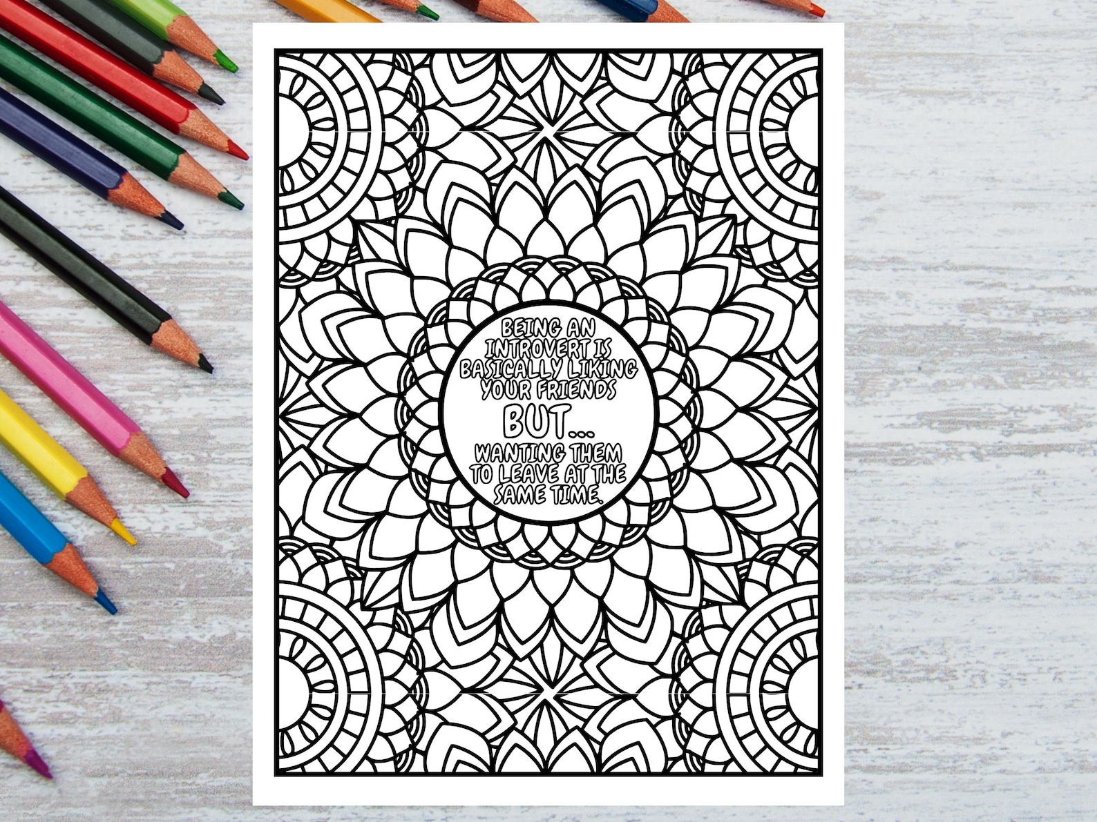 Introvert Coloring Book Adult Coloring Book Digital Coloring Book for ...