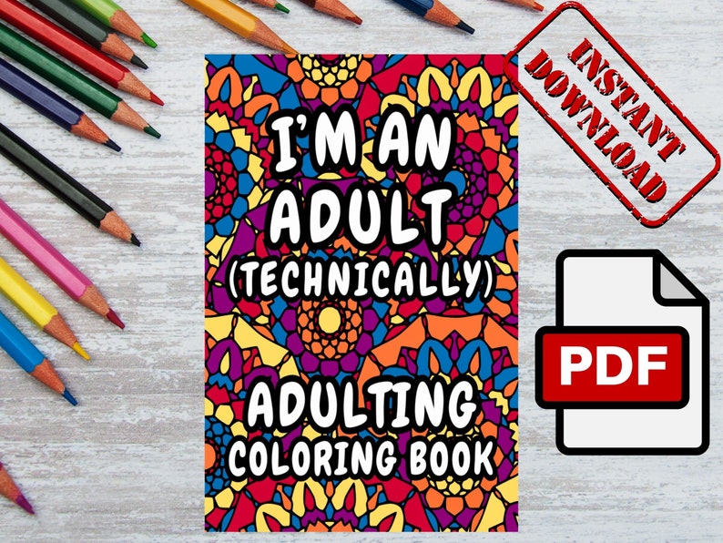 Adulting Coloring Book | Adult Coloring Book | Printable Coloring Pages ...