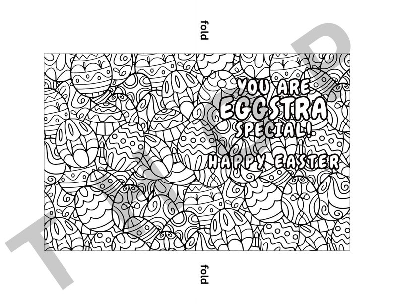 Printable Easter Egg Card, DIY Print and Color, Printable Printable ...