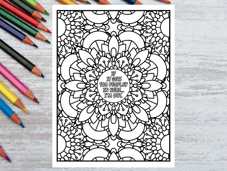 Introvert Coloring Book Adult Coloring Book Digital Coloring Book for ...