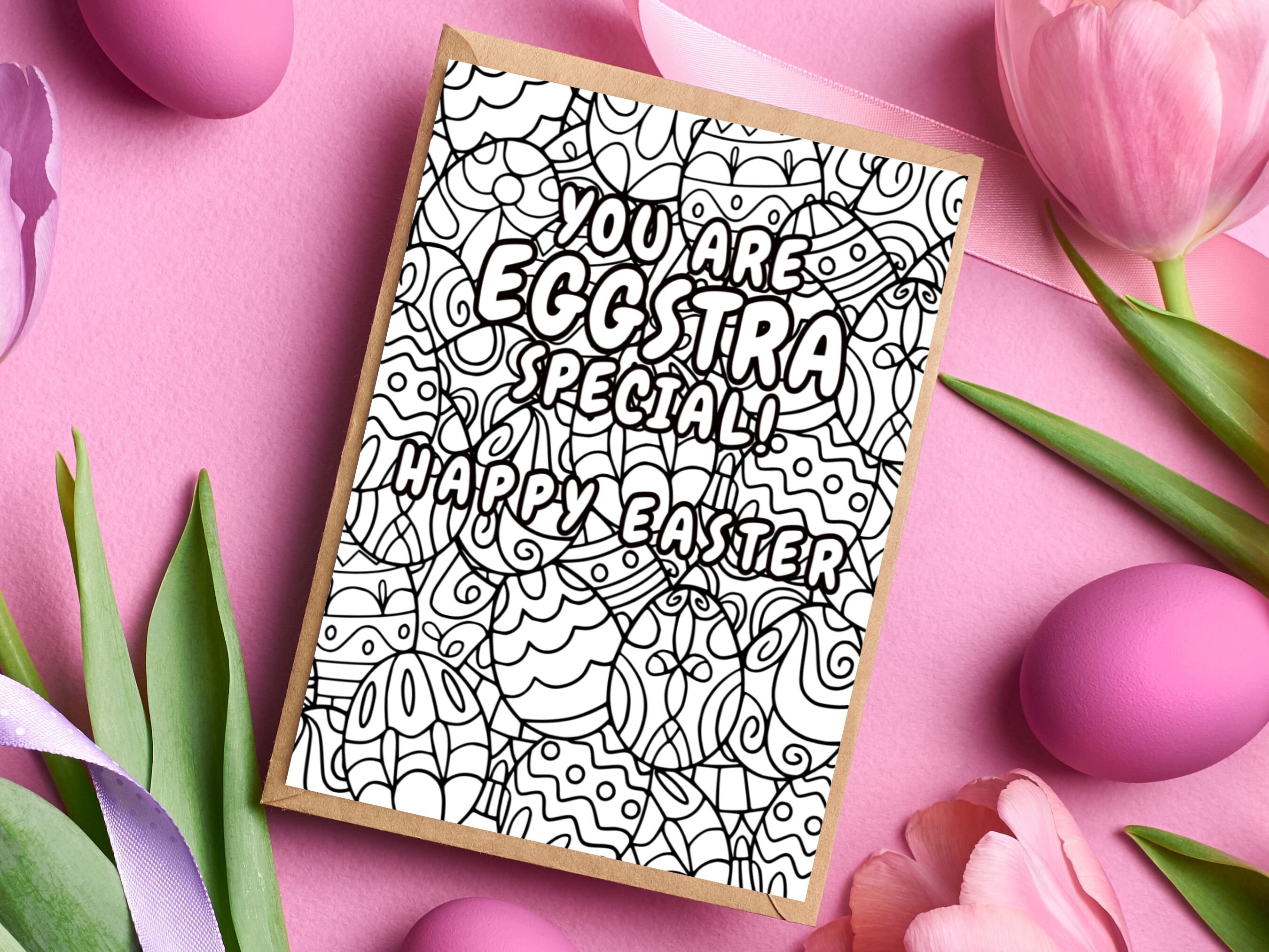 Printable Easter Egg Card, DIY Print and Color, Printable Printable ...