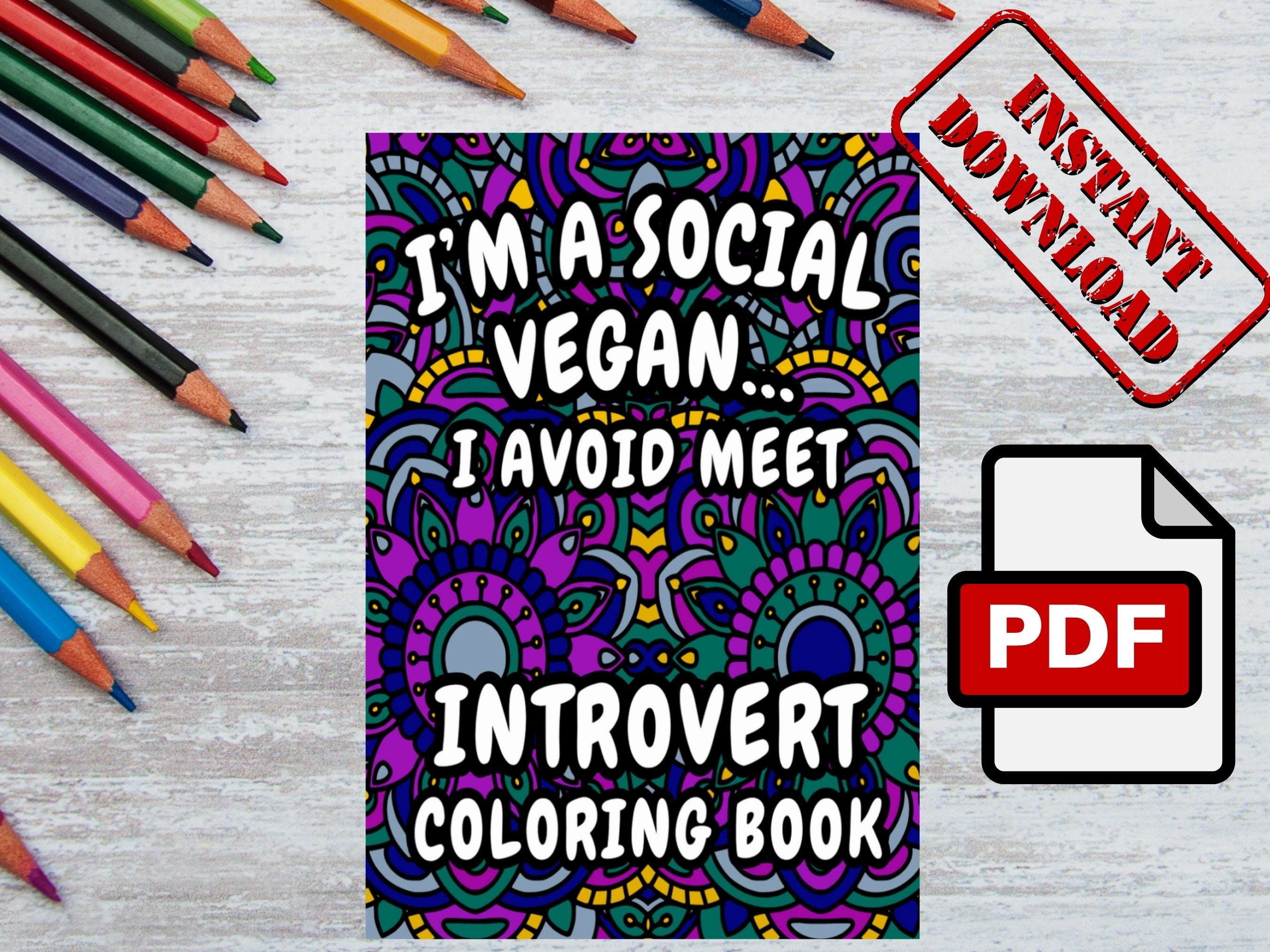 Introvert Coloring Book Adult Coloring Book Digital Coloring Book for ...