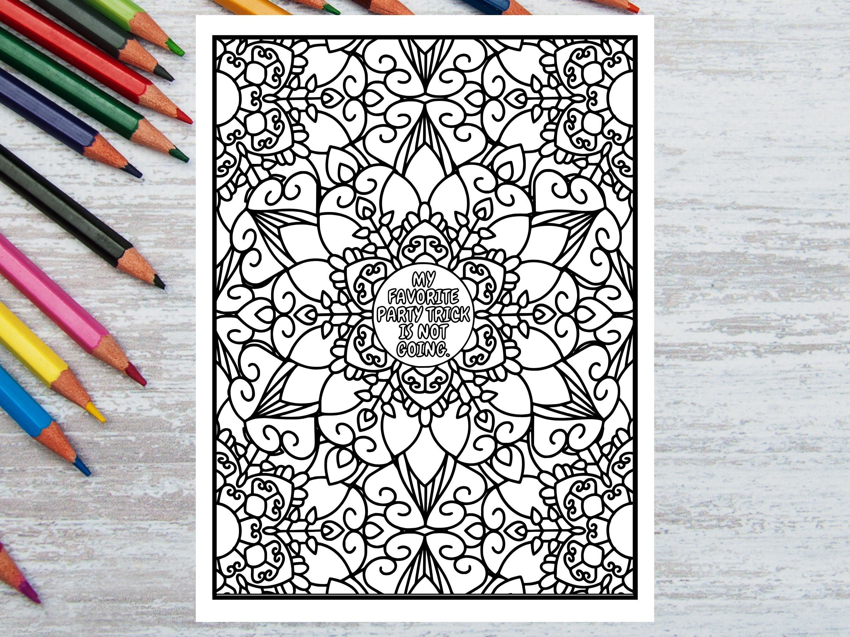 Introvert Coloring Book Adult Coloring Book Digital Coloring Book for ...