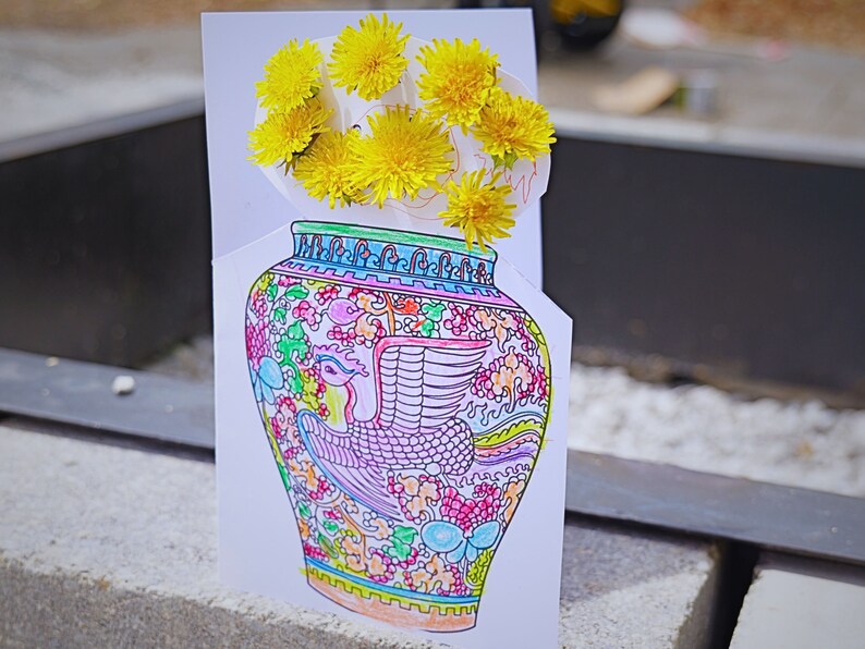 Printable Flower Vase Cards: DIY Greeting Card Set (PDF) - Etsy