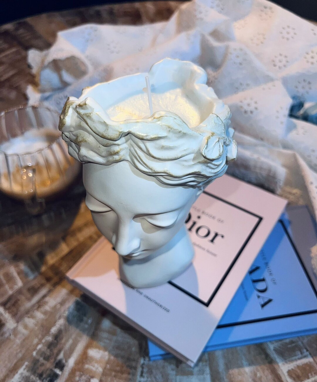 Clay Head Candle, Aesthetic Candle - Etsy