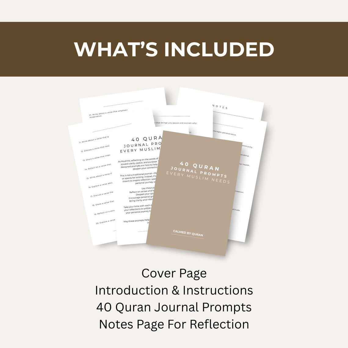 40 Quran Journal Prompts – PRINTABLE, Islamic Reflection Worksheets ...