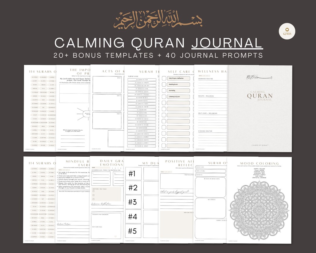 Calm Quran Journal Digital, Quran Study, Quran Tracker, Wellness ...