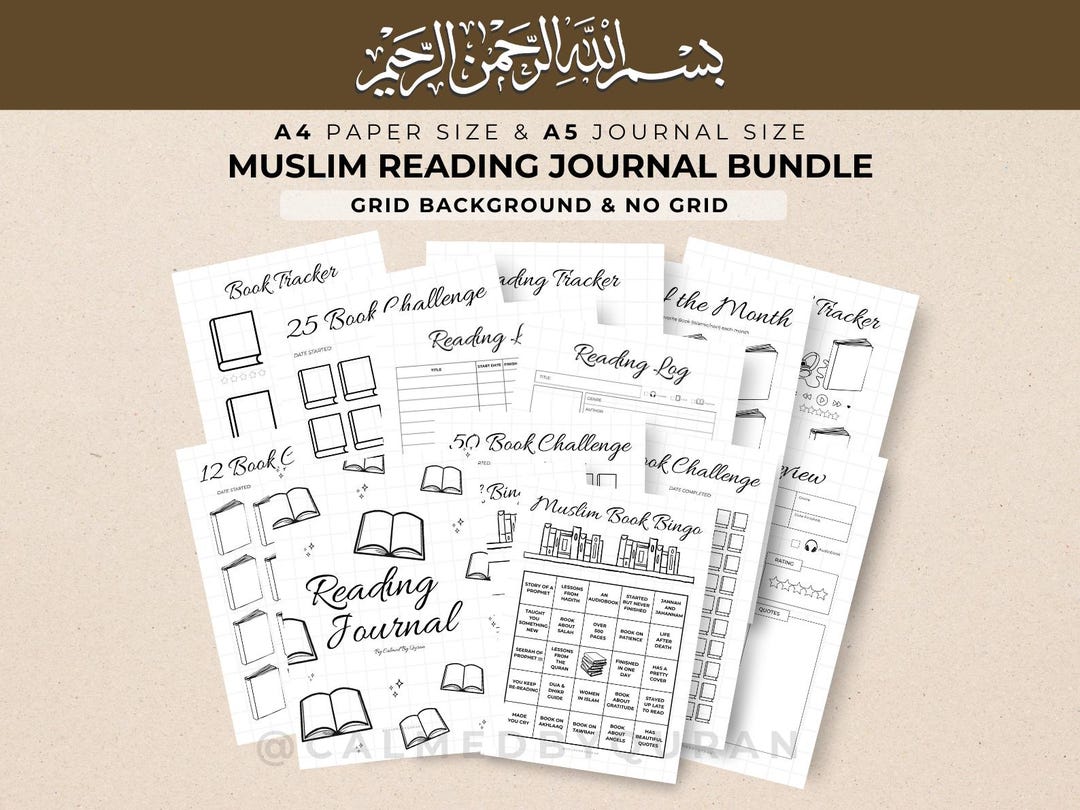 Muslim Reading Journal Bundle | Quran & Islamic Book Tracker ...