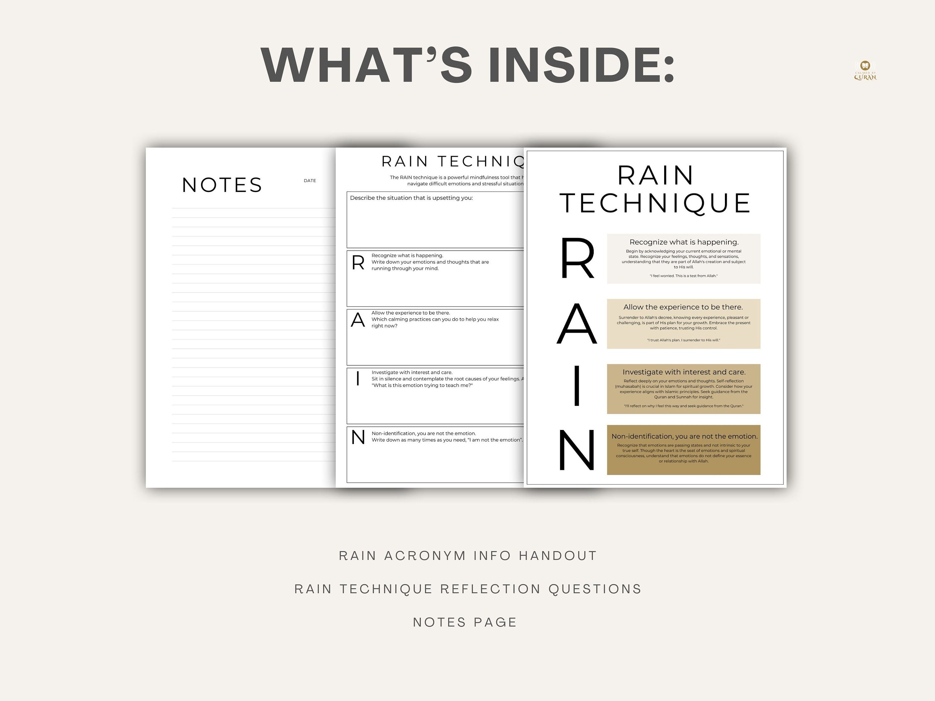 Islamic Rain Mindfulness Worksheet, Muslim Therapy Worksheet and Office ...