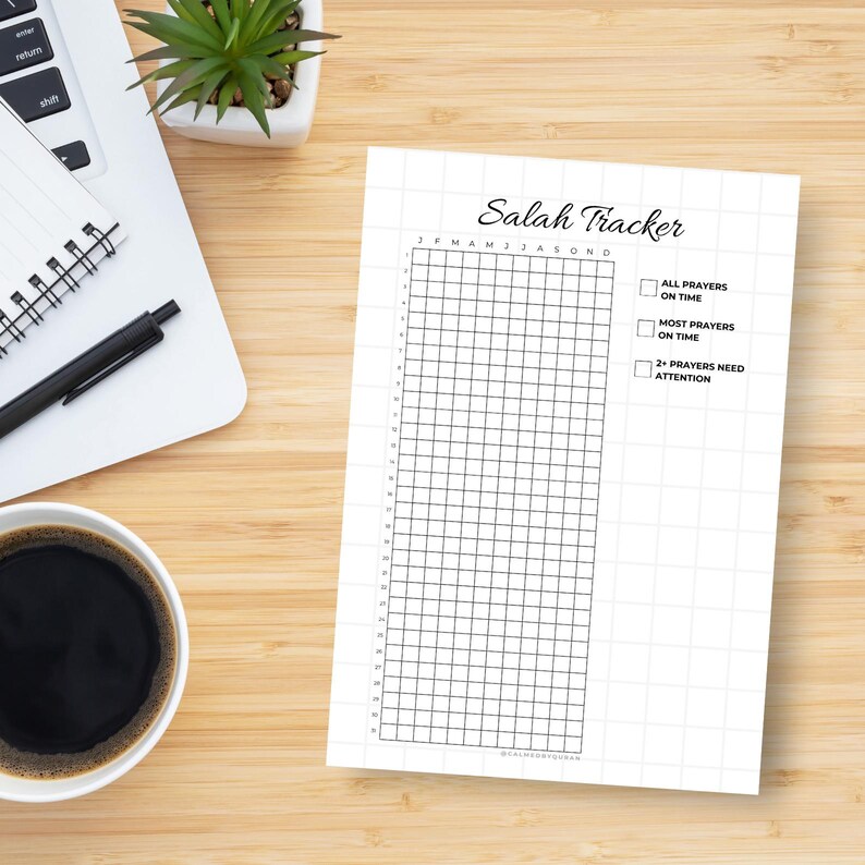 Salah Tracker - PRINTABLE, Daily Salah Log, Islamic Self-care Journal ...