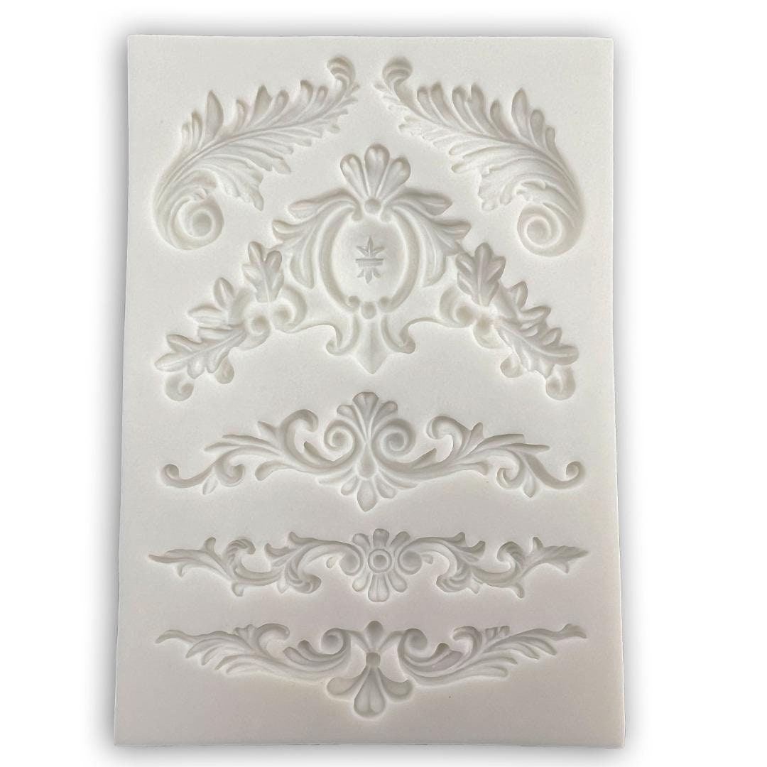 Multi Vintage Baroque Lace Pattern Decoration Silicone Mould Suitable ...