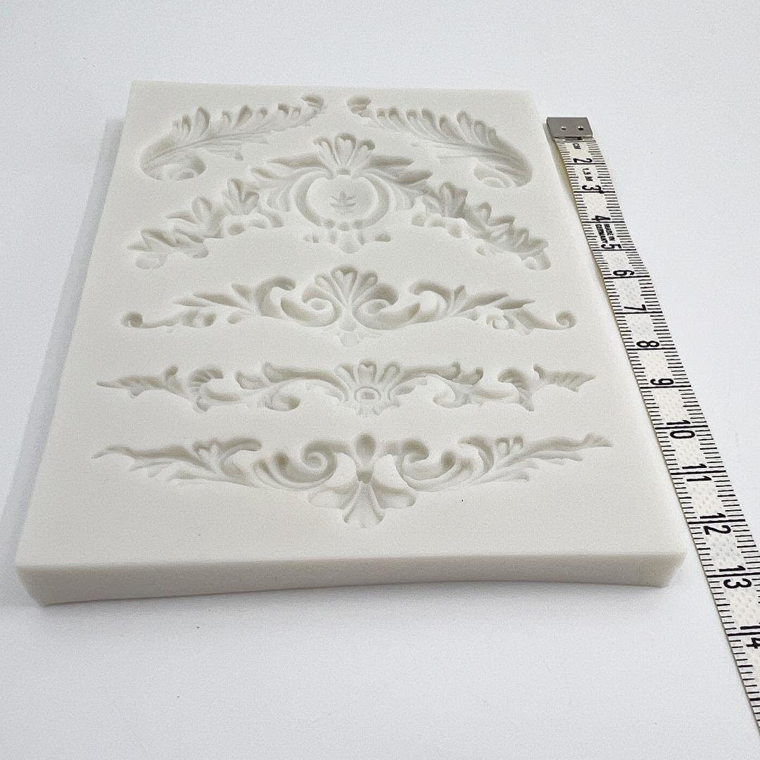 Multi Vintage Baroque Lace Pattern Decoration Silicone Mould Suitable ...