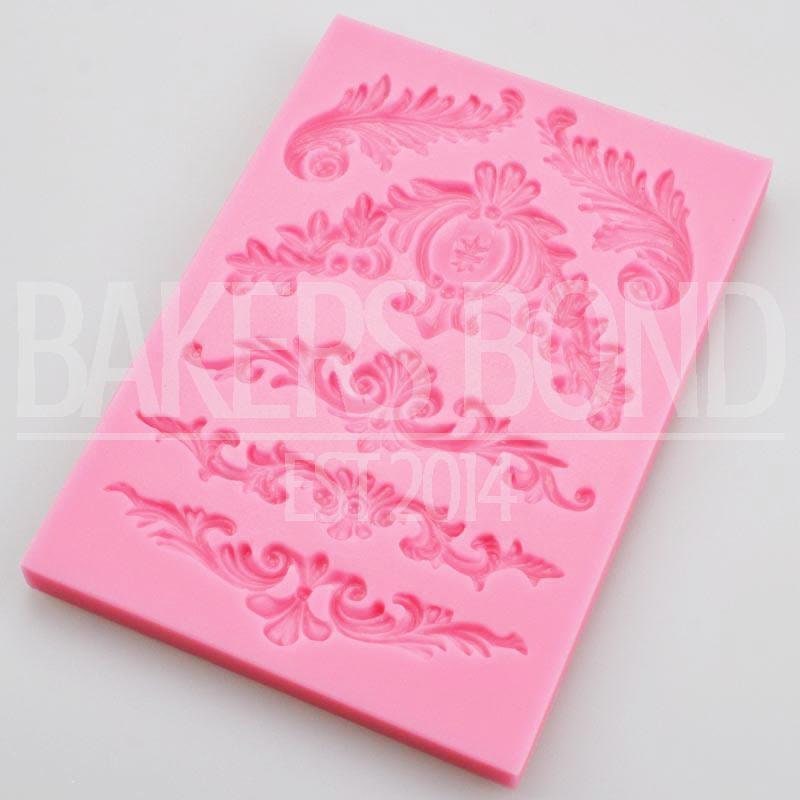 Multi Vintage Baroque Lace Pattern Decoration Silicone Mould Suitable ...