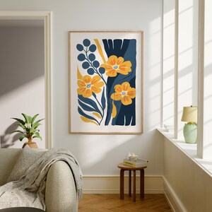 Eclectic Flowers Art Poster, Colorful Abstract Floral Print, Abstract ...