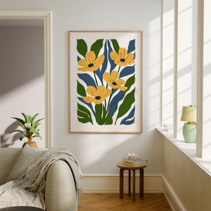 Eclectic Flowers Art Poster, Colorful Abstract Floral Print, Abstract ...