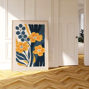 Eclectic Flowers Art Poster, Colorful Abstract Floral Print, Abstract ...