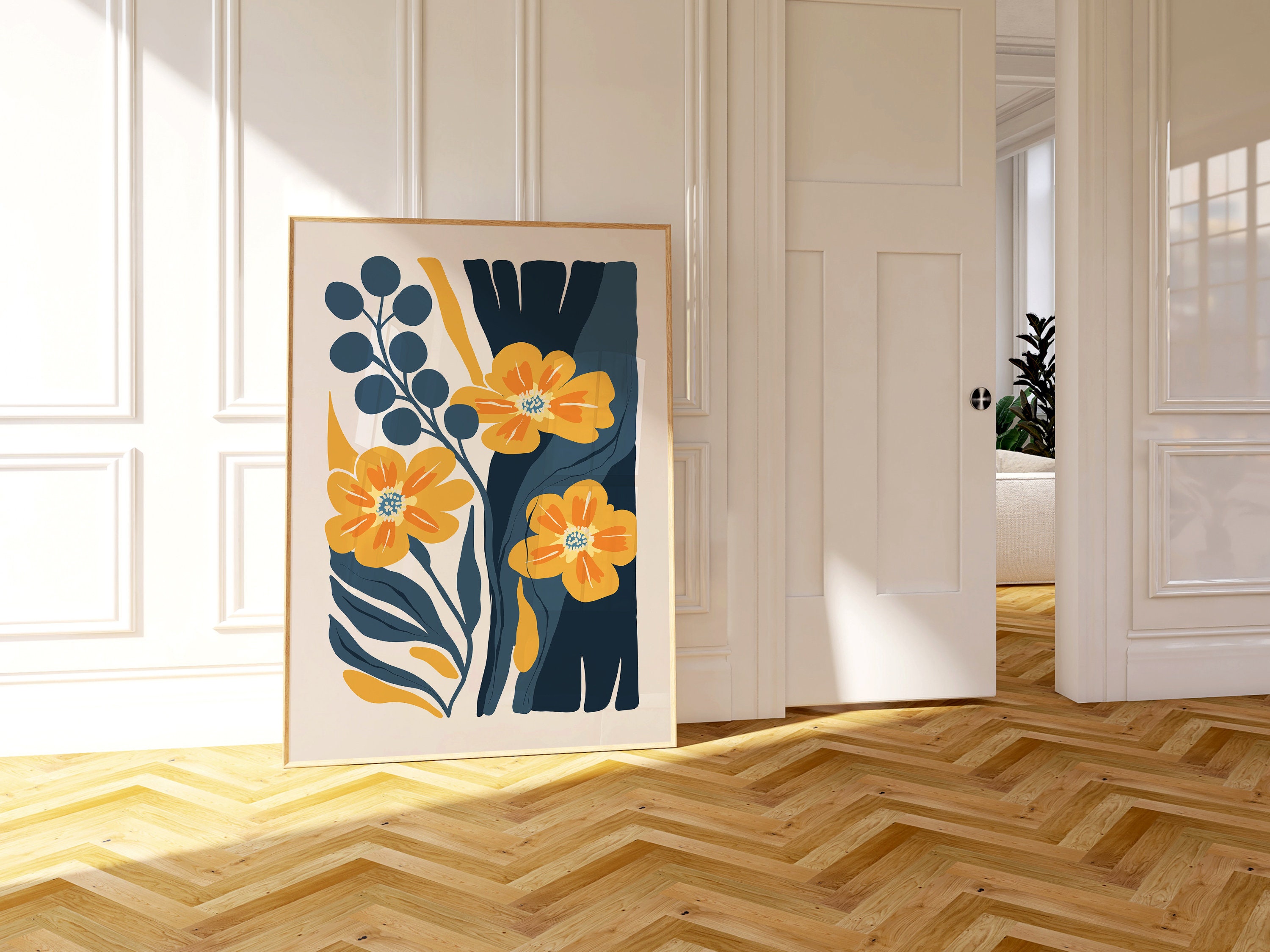 Eclectic Flowers Art Poster, Colorful Abstract Floral Print, Abstract ...