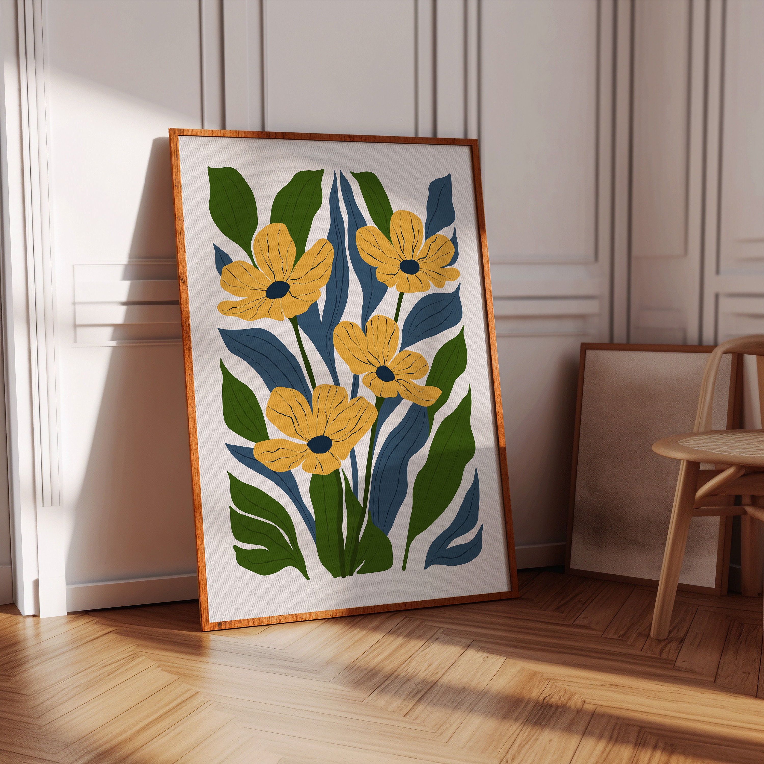 Eclectic Flowers Art Poster, Colorful Abstract Floral Print, Abstract ...